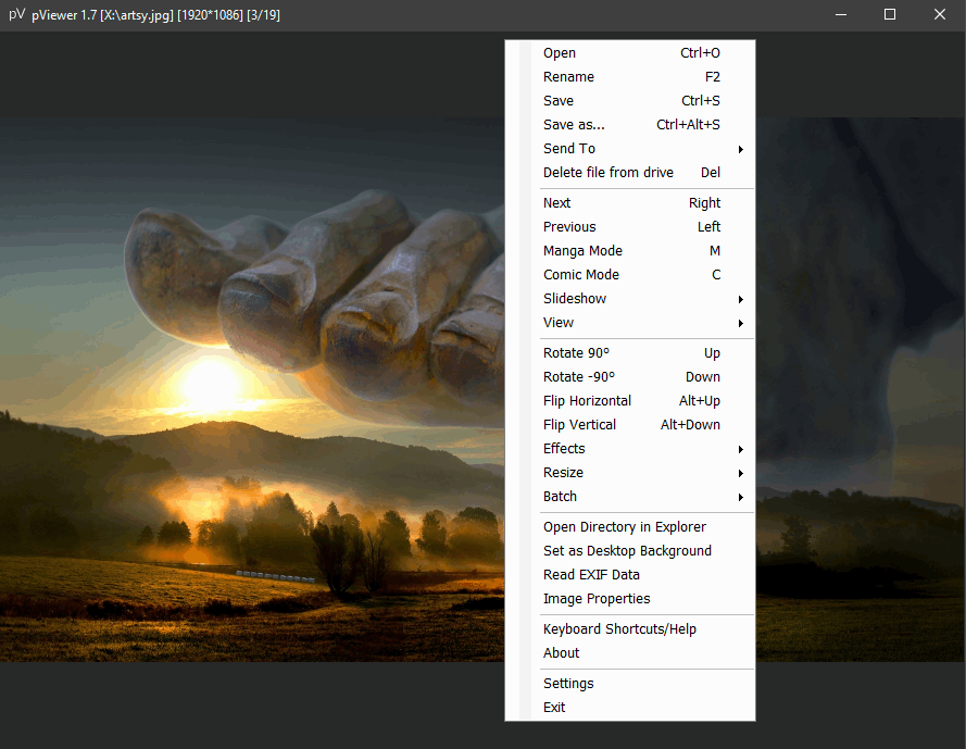 pViewer - A fast Image Viewer with minimal UI and features